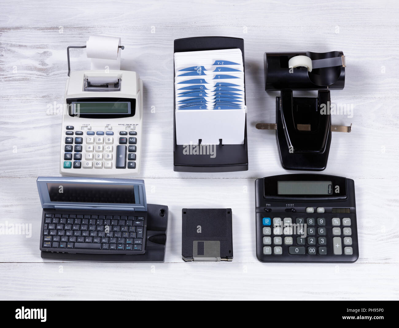 Vintage office equipment being replaced by computer technology Stock ...