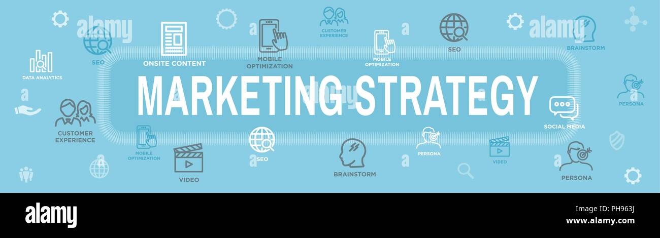 Marketing Strategy Web Header Hero Image Banner with inbound lead ...