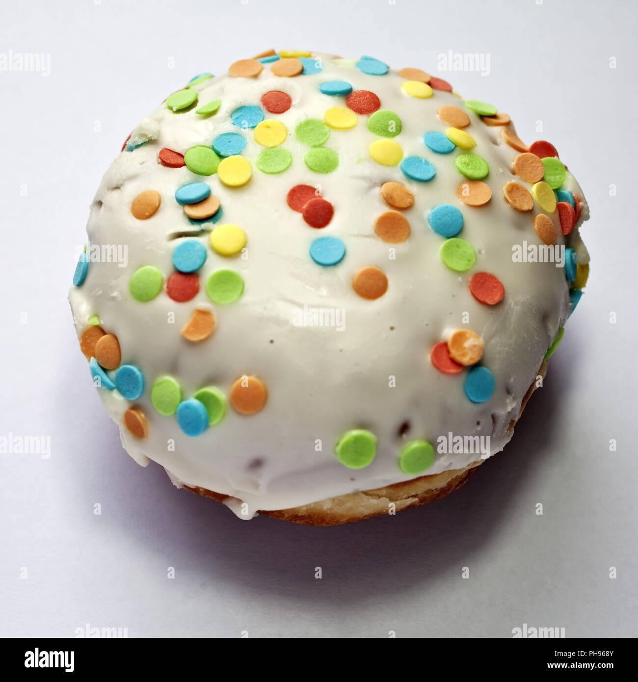 Carnival cake Berliner with simulated confetti Stock Photo - Alamy