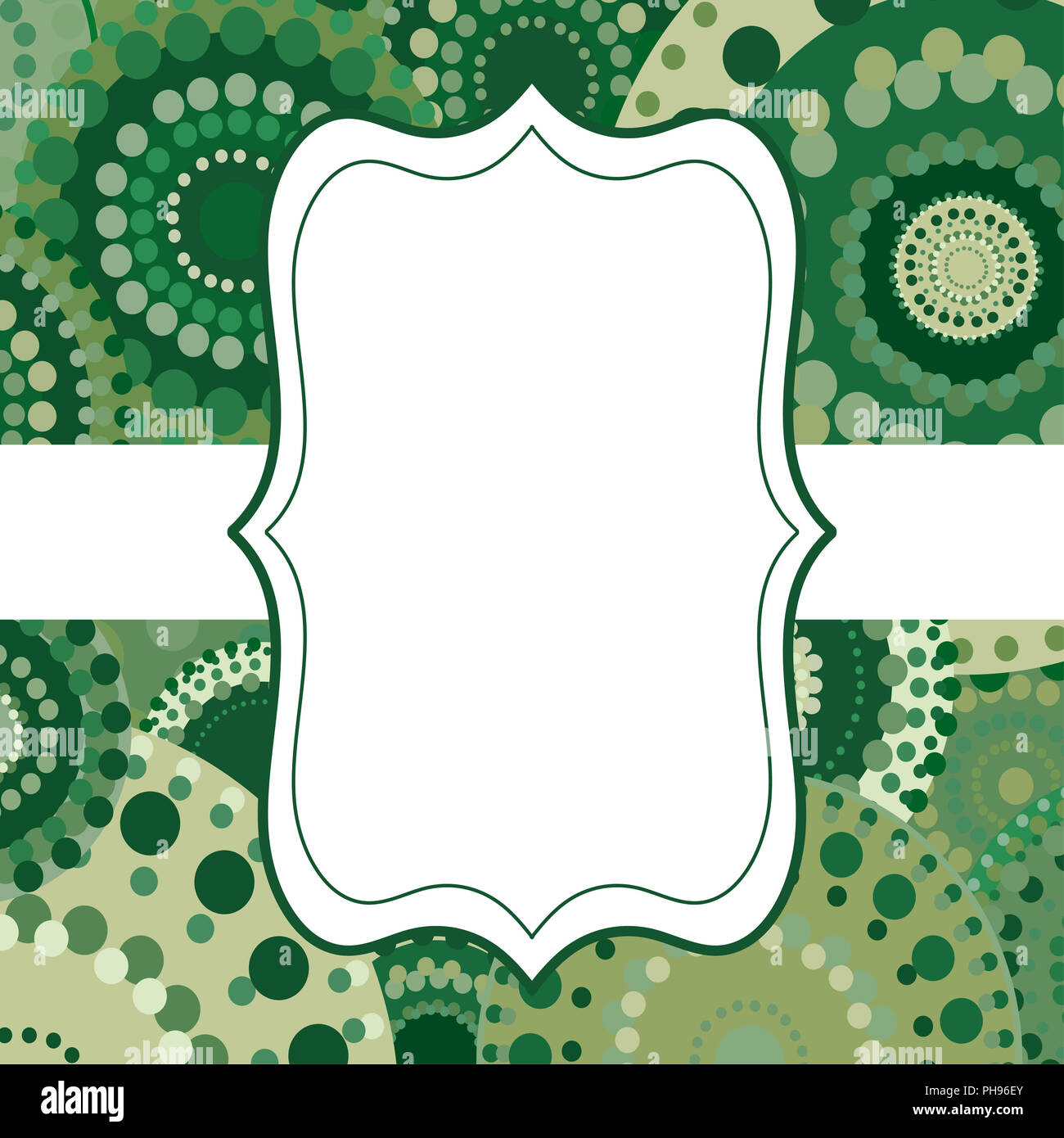 Patterned frame background invitation circular ornament green Stock ...