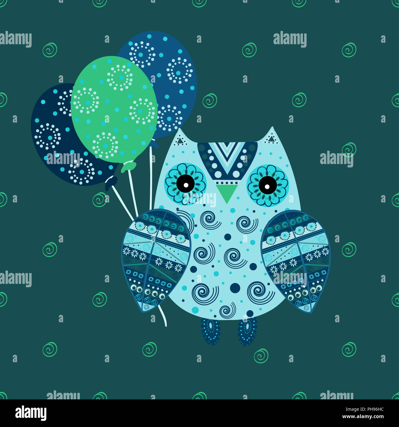 Owl with balloons hi-res stock photography and images - Alamy
