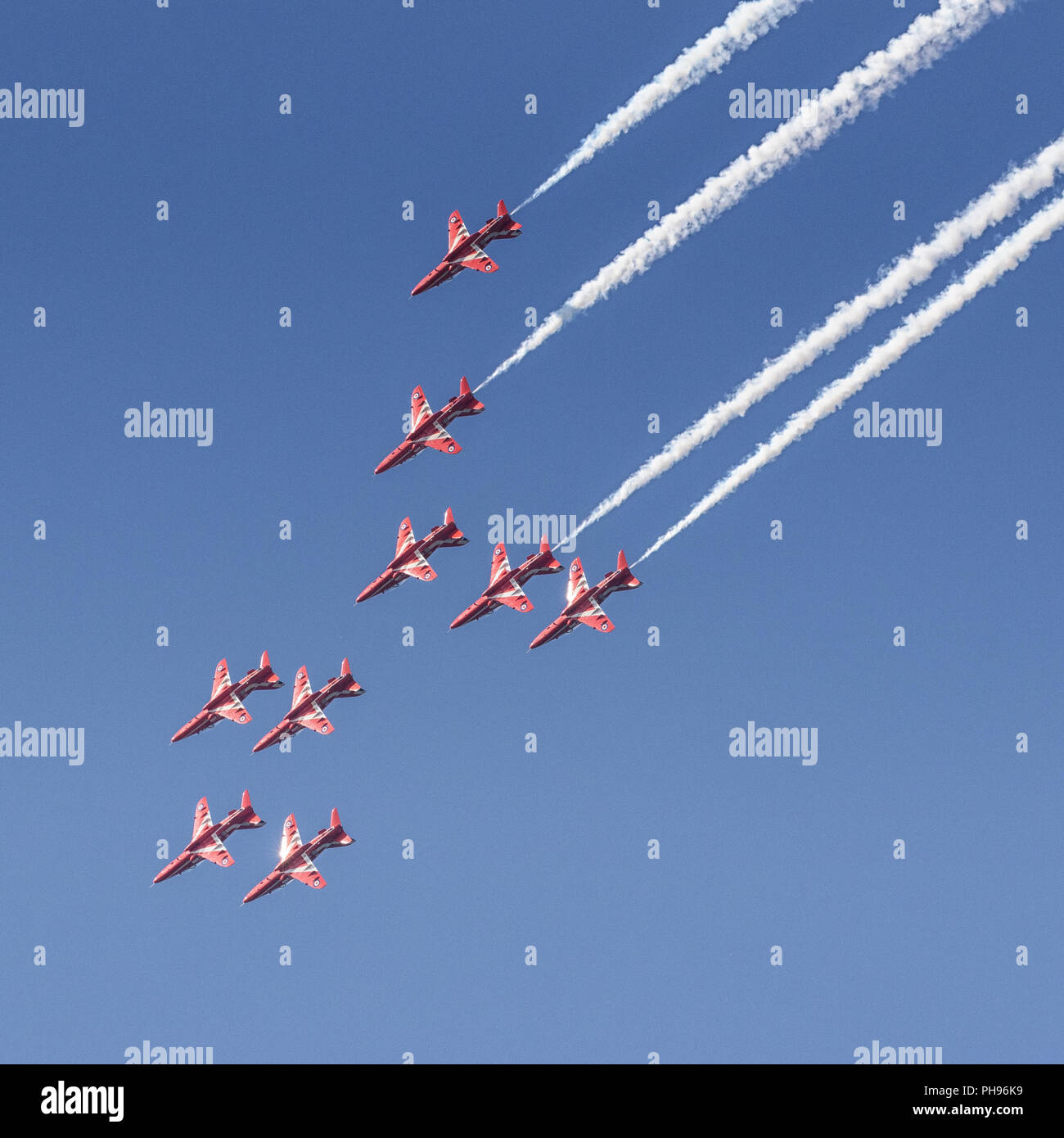 RAF Red Arrows 2018 display at Cromer, Norfolk Stock Photo - Alamy