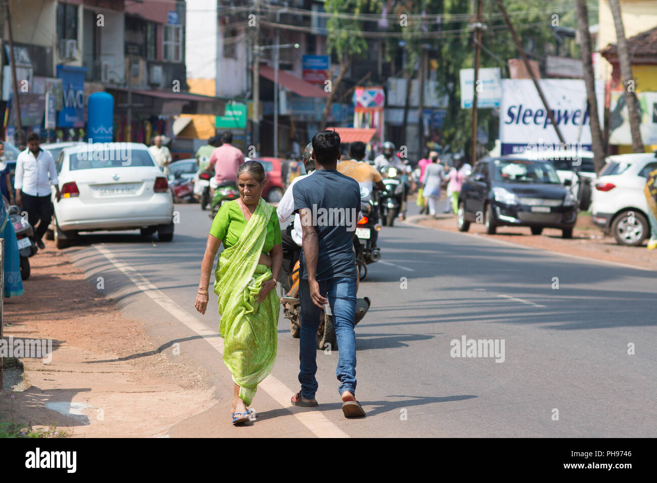 Goa, India - July 8, 2018 - Women on indian street in Canacona - Goa ...