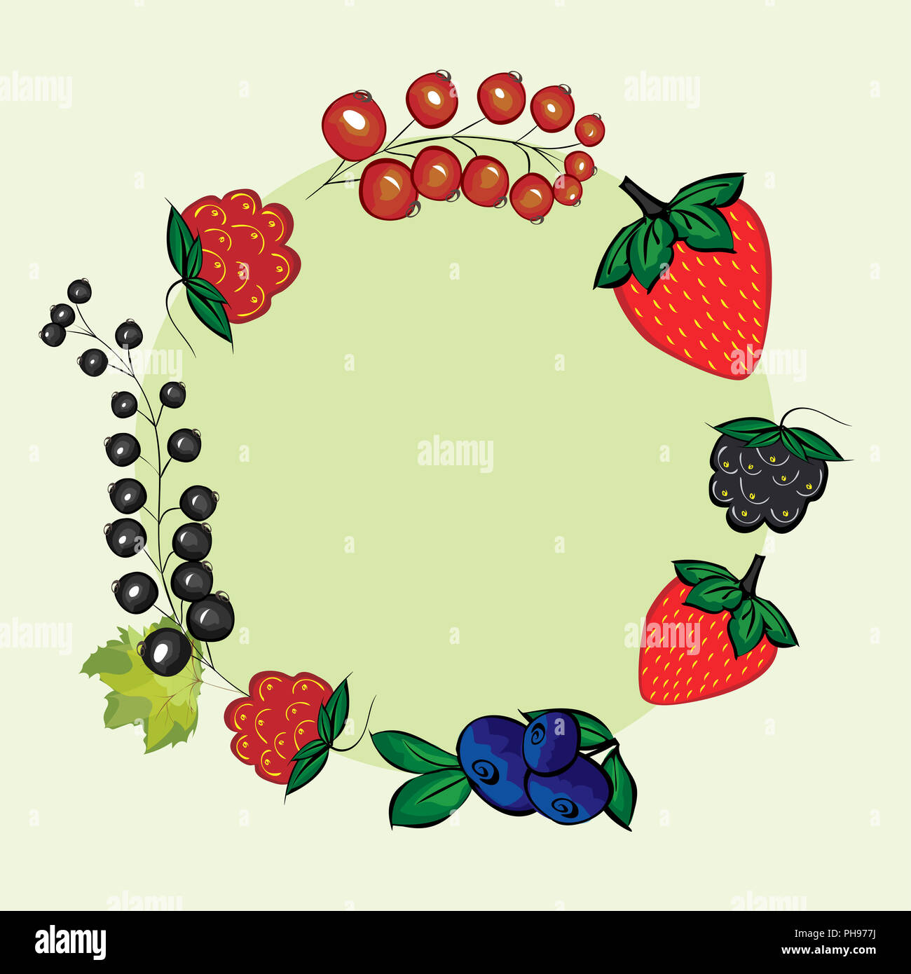 Vector set hand drawn berries label Stock Photo - Alamy