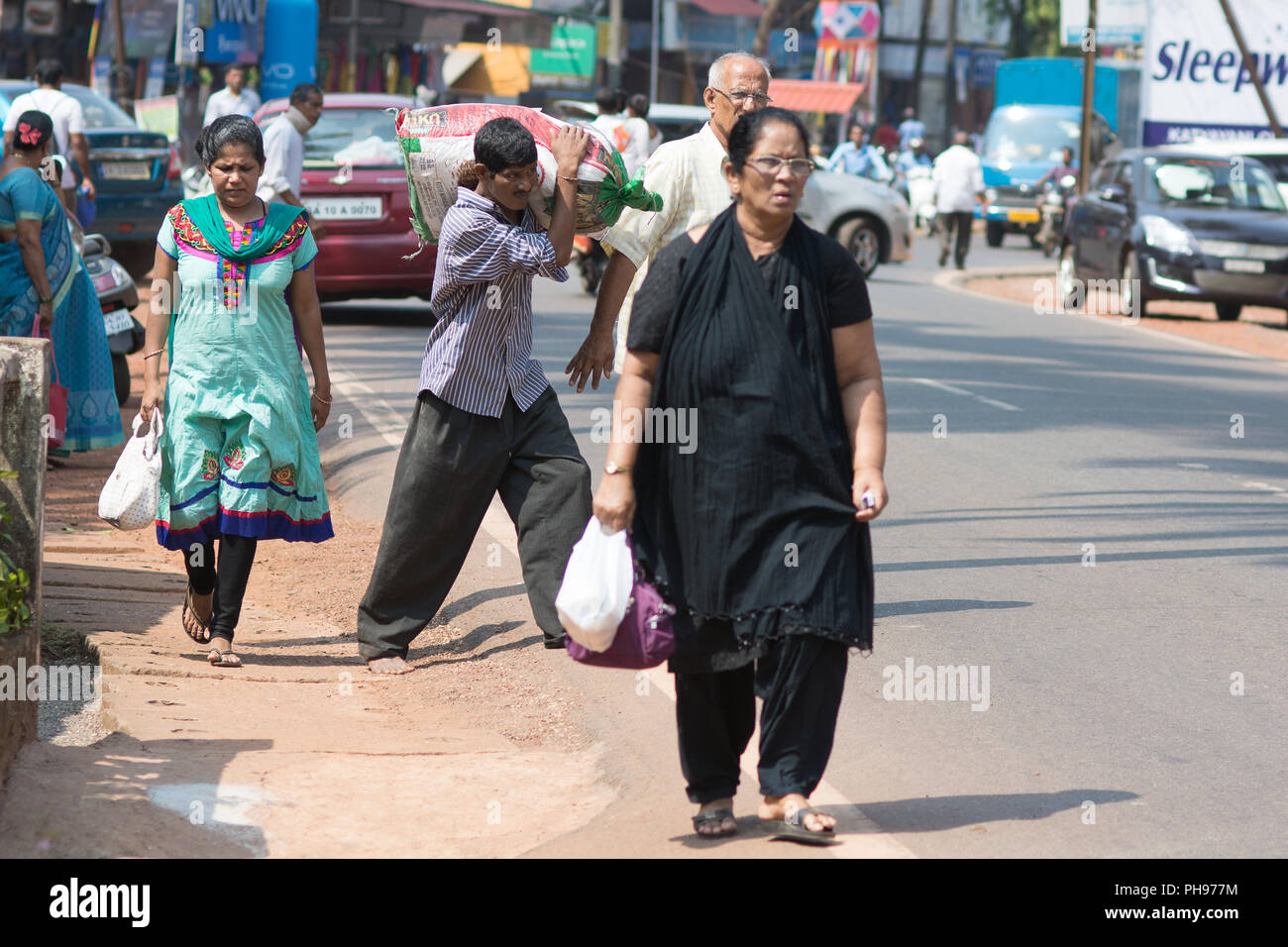 Goa, India - July 8, 2018 - Women on indian street in Canacona - Goa ...