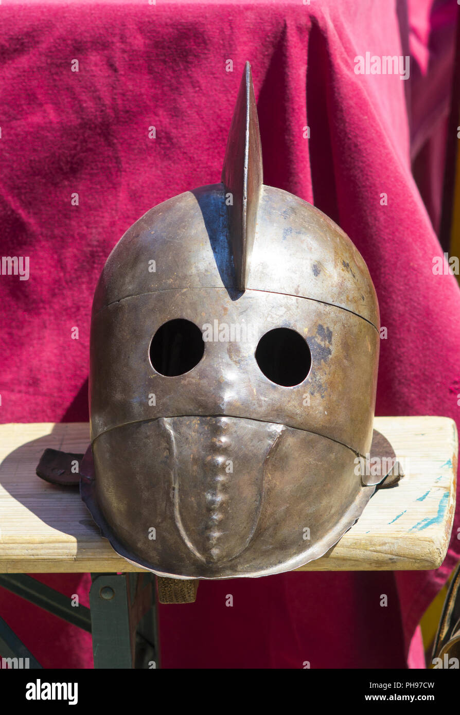 roman helmet on display Stock Photo - Alamy