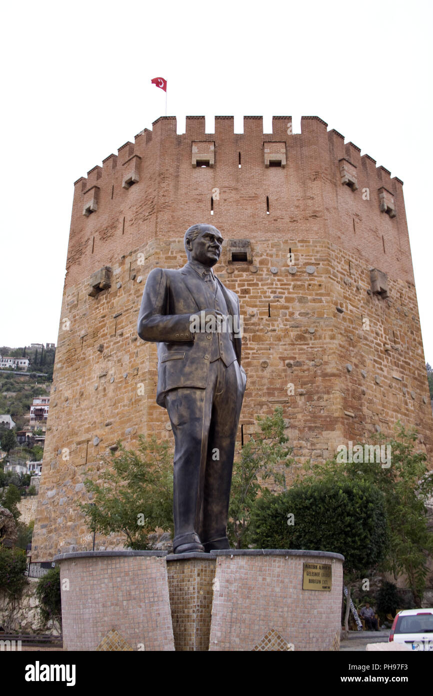 Red Tower from Alanya, Kemal Atatürk, Turkey Stock Photo - Alamy