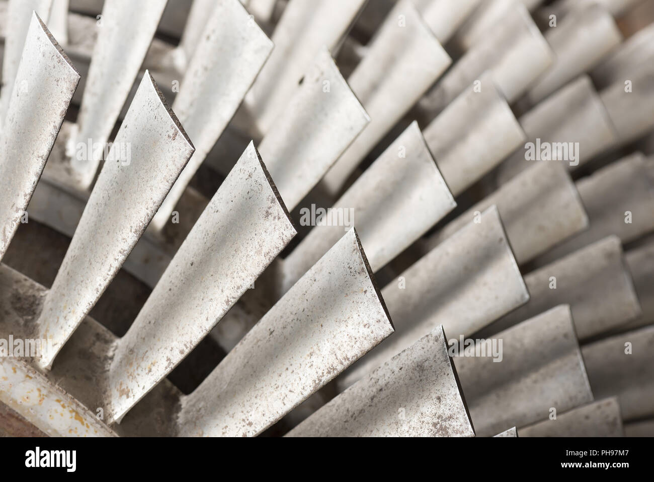 Industrial metal turbine blades Stock Photo - Alamy