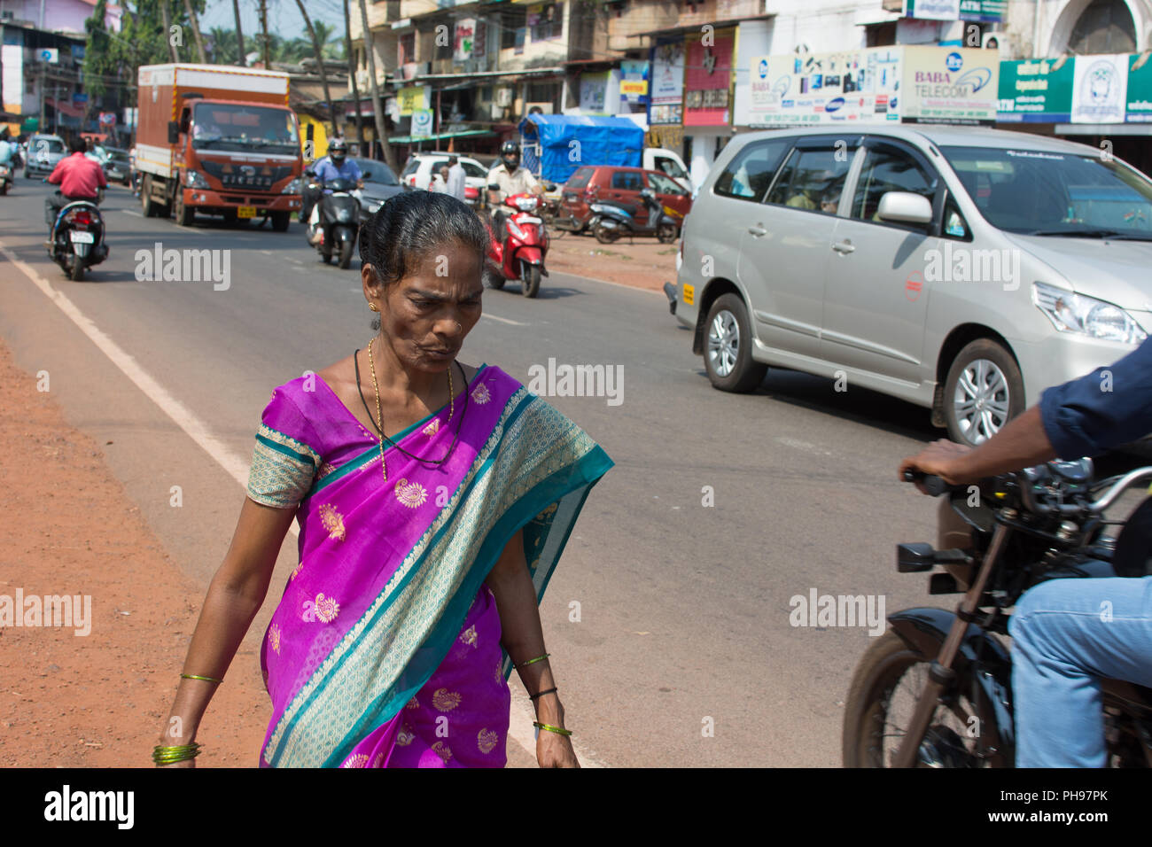 Goa, India - July 8, 2018 - Women on indian street in Canacona - Goa ...
