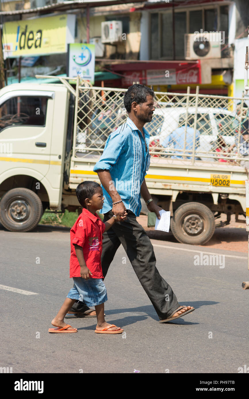 Indian boy on moped in street india hi-res stock photography and images ...