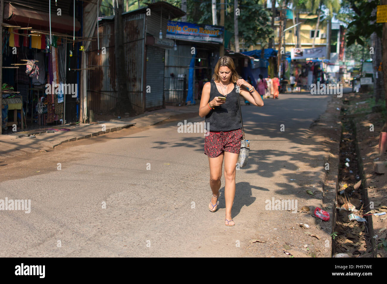Goa, India - July 8, 2018 - Scooter on indian street in Goa Stock Photo ...