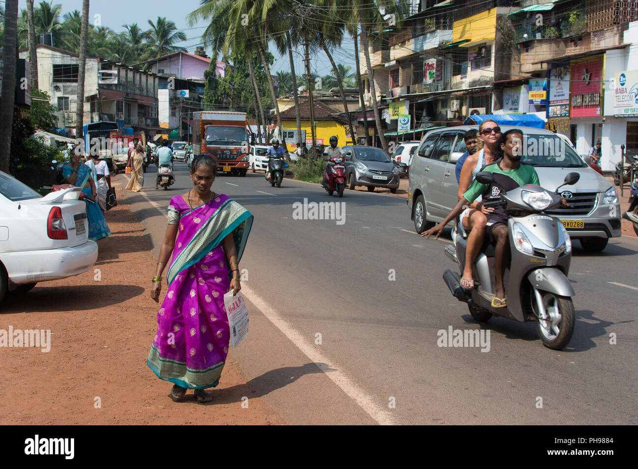 Goa, India - July 8, 2018 - Women on indian street in Canacona - Goa ...