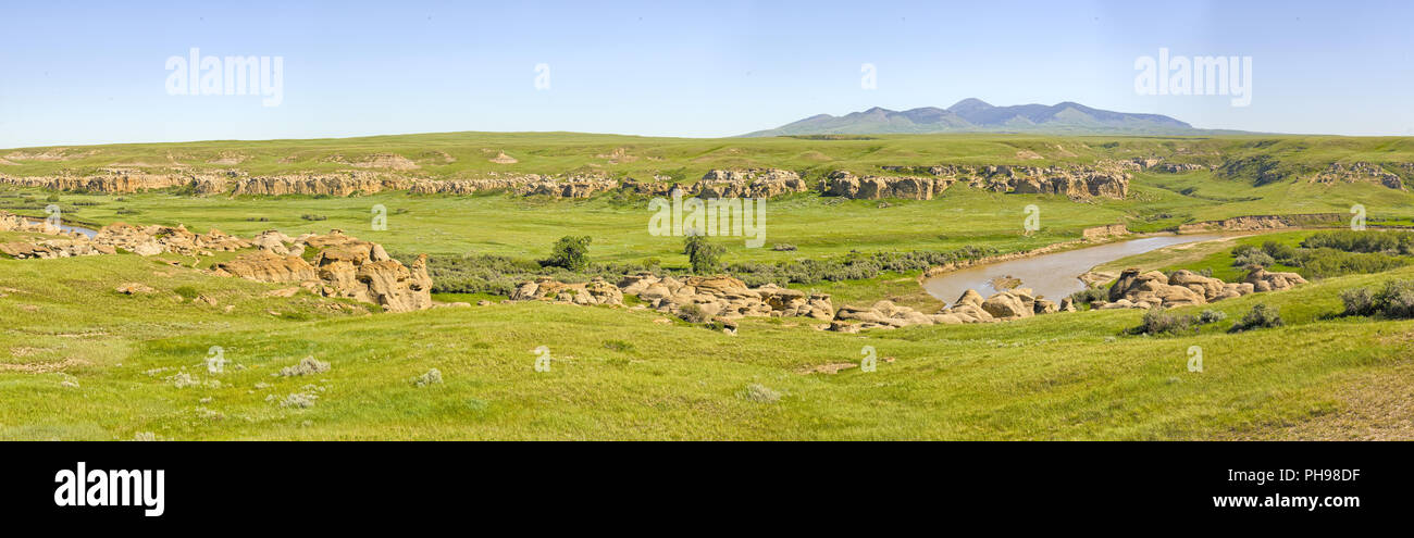 Writing on Stone Provincial Park Stock Photo - Alamy