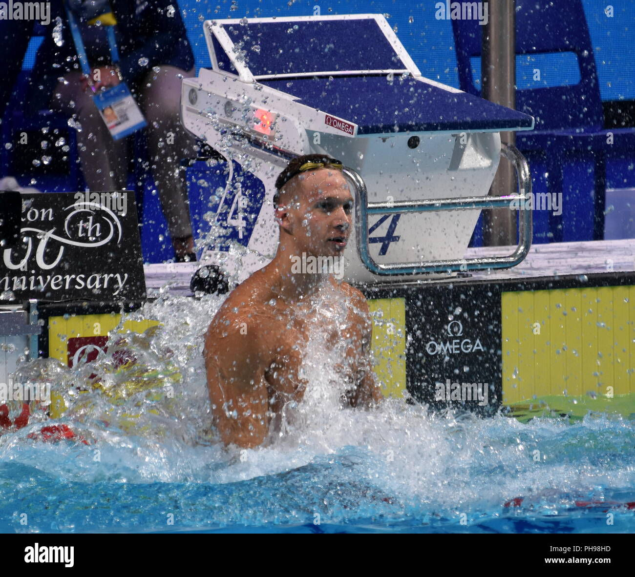 Budapest, Hungary - Jul 29, 2017. Competitive swimmer DRESSEL Caeleb ...