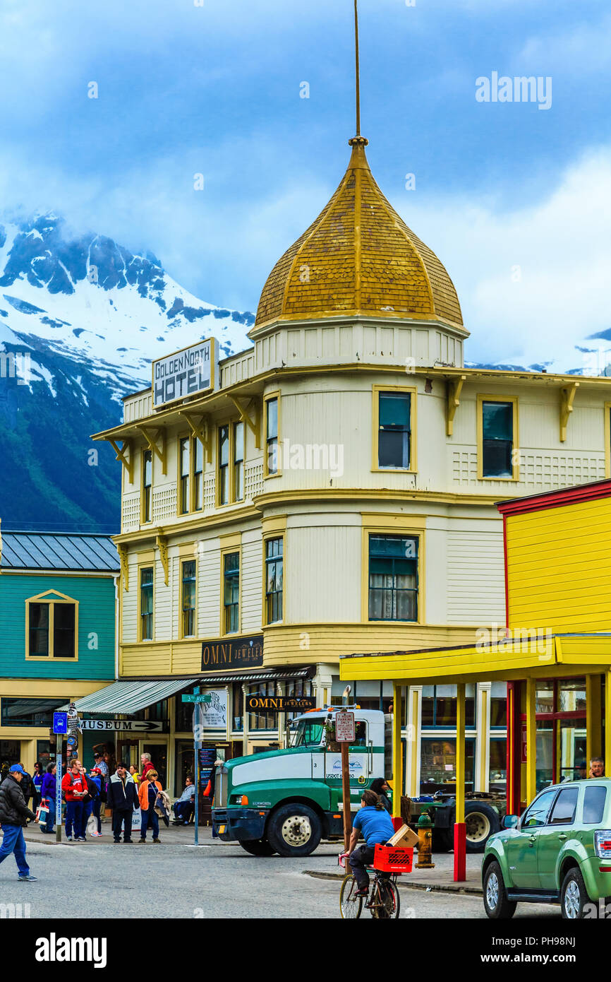 The Golden North Hotel in Skagway Alaska Stock Photo - Alamy
