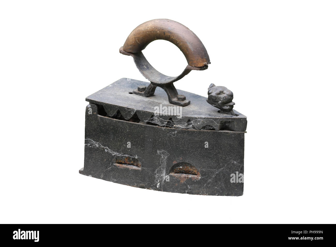 Retro iron isolated on white Stock Photo - Alamy