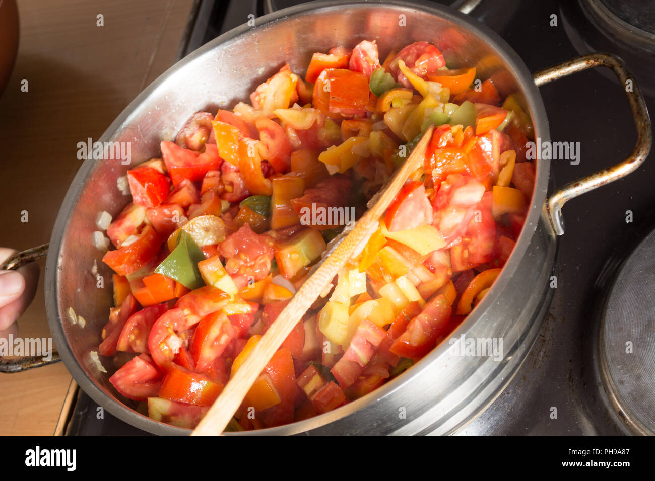 Cooking stew with mixed and colorfull vegetables Stock Photo - Alamy