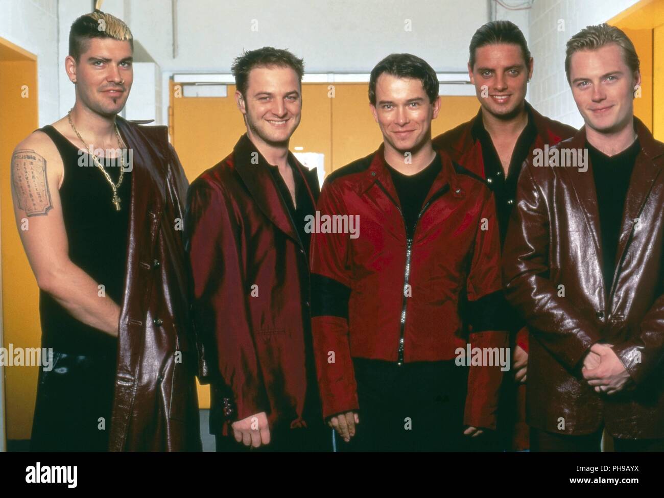 Irische Band "Boyzone" in München, Deutschland 1998. Irish boy band ...