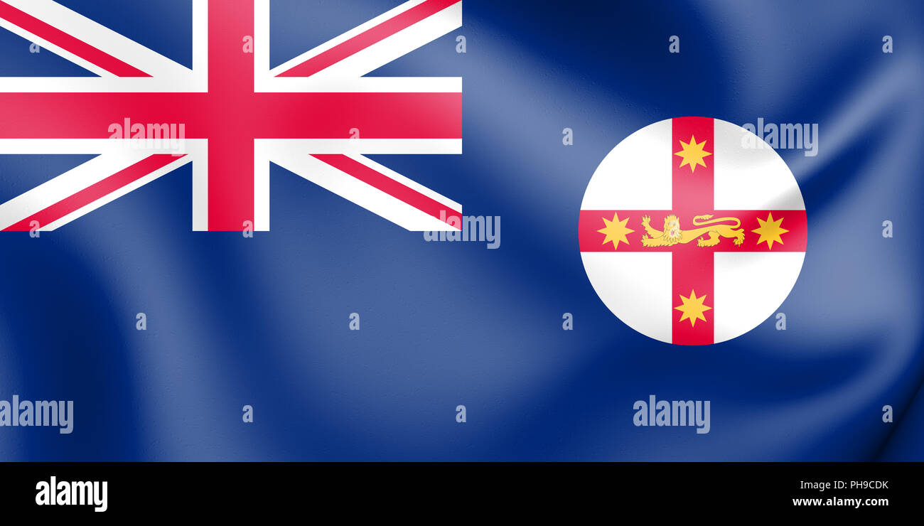 3D Flag of New South Wales, Australia. 3D Illustration Stock Photo - Alamy