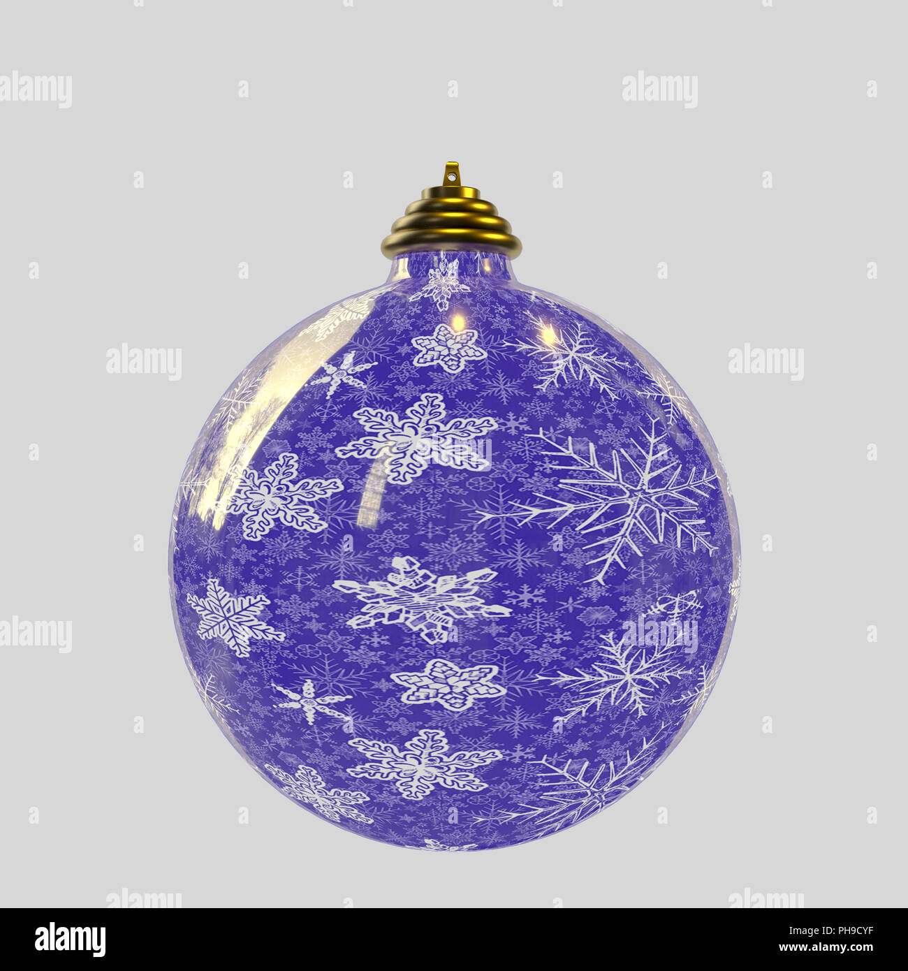 A christmas ball reflecting church windows, patterned, isolated Stock ...