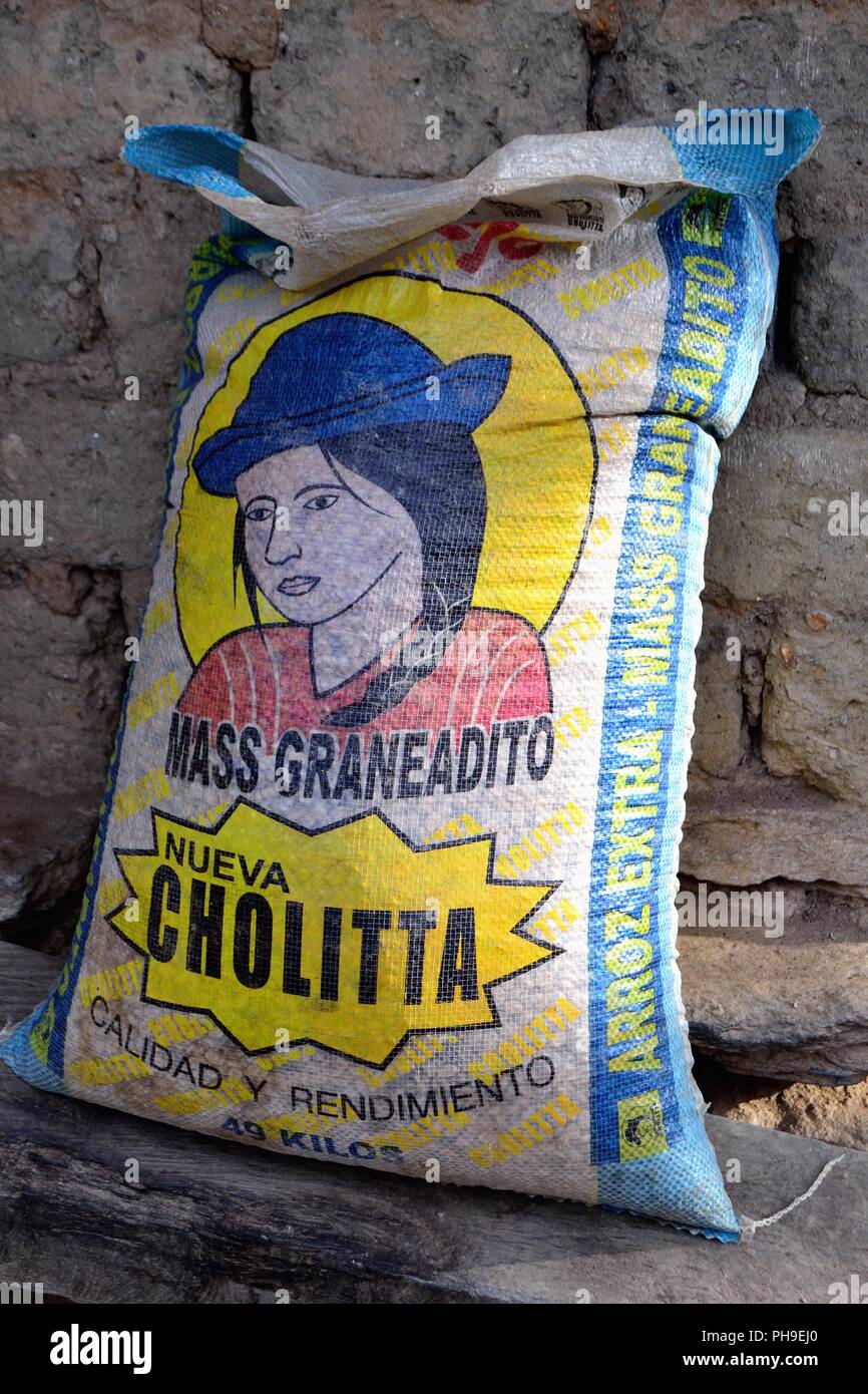 Rice sac in LA ZUNGA - Ecuador border -San Ignacio- Department of ...