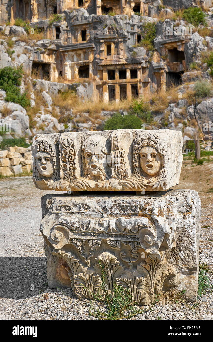 Lycian rock tombs, Myra (Demre), Turkey Stock Photo - Alamy