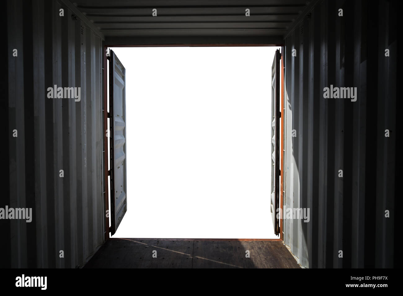 Open Side Container, border frame container on white background Stock ...