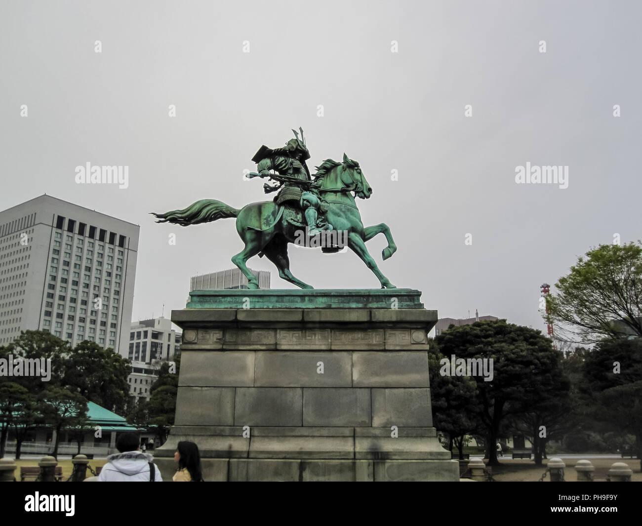 Tokyo, Japan - September 24 2015. Kusunoki Masashige statue Bronze ...