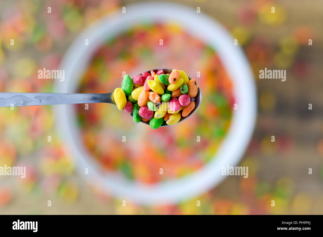 Colorful puffed rice in the bowl Stock Photo - Alamy
