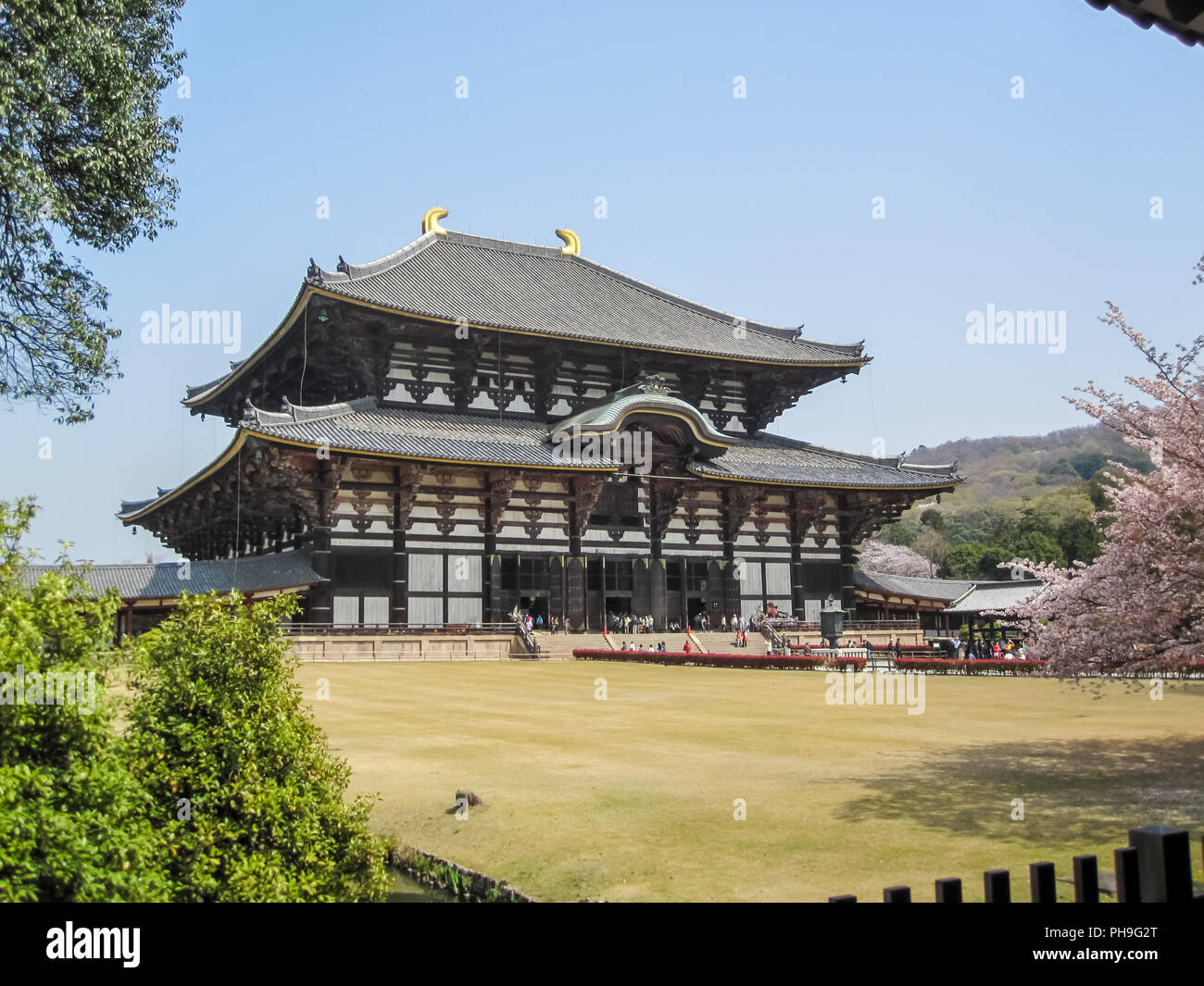 Nara, Japan - October 9, 2017: Japanese architecture. The building is ...
