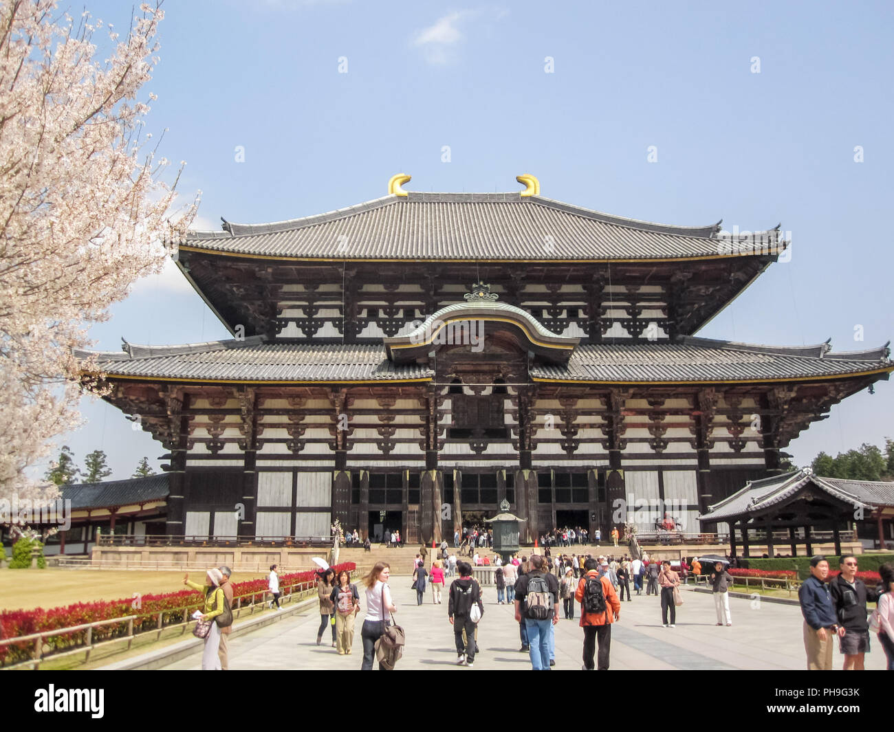 Nara, Japan - October 9, 2017: Japanese architecture. The building is ...