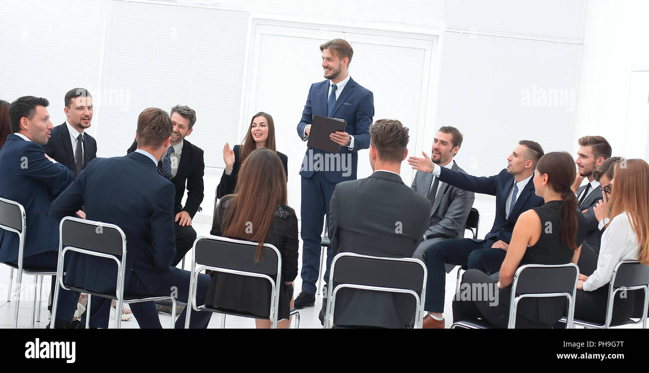 coach leads the session with the business team Stock Photo - Alamy
