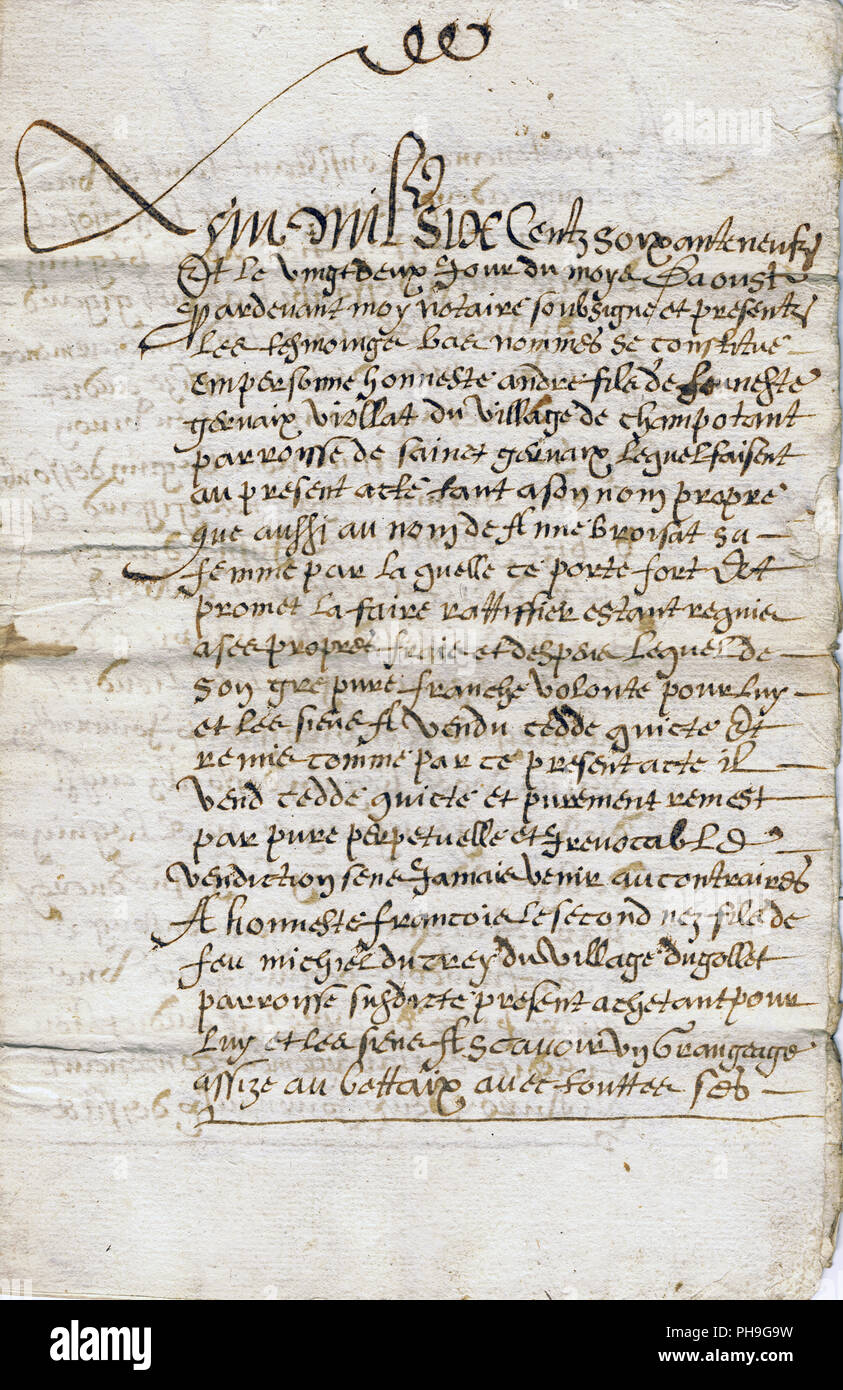 17th Century Notarial Deed Stock Photo - Alamy