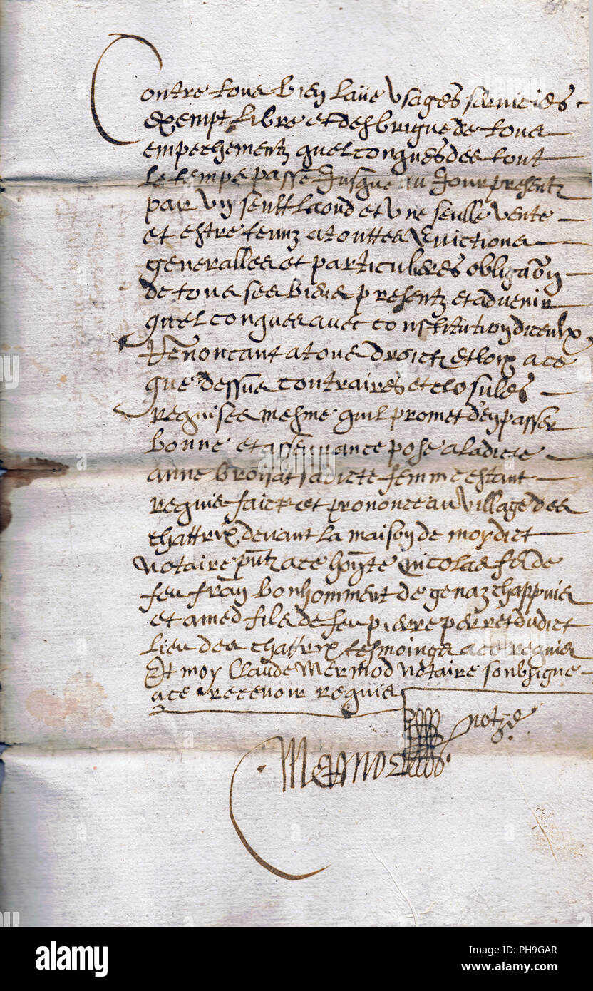 17th Century Notarial Deed Stock Photo - Alamy