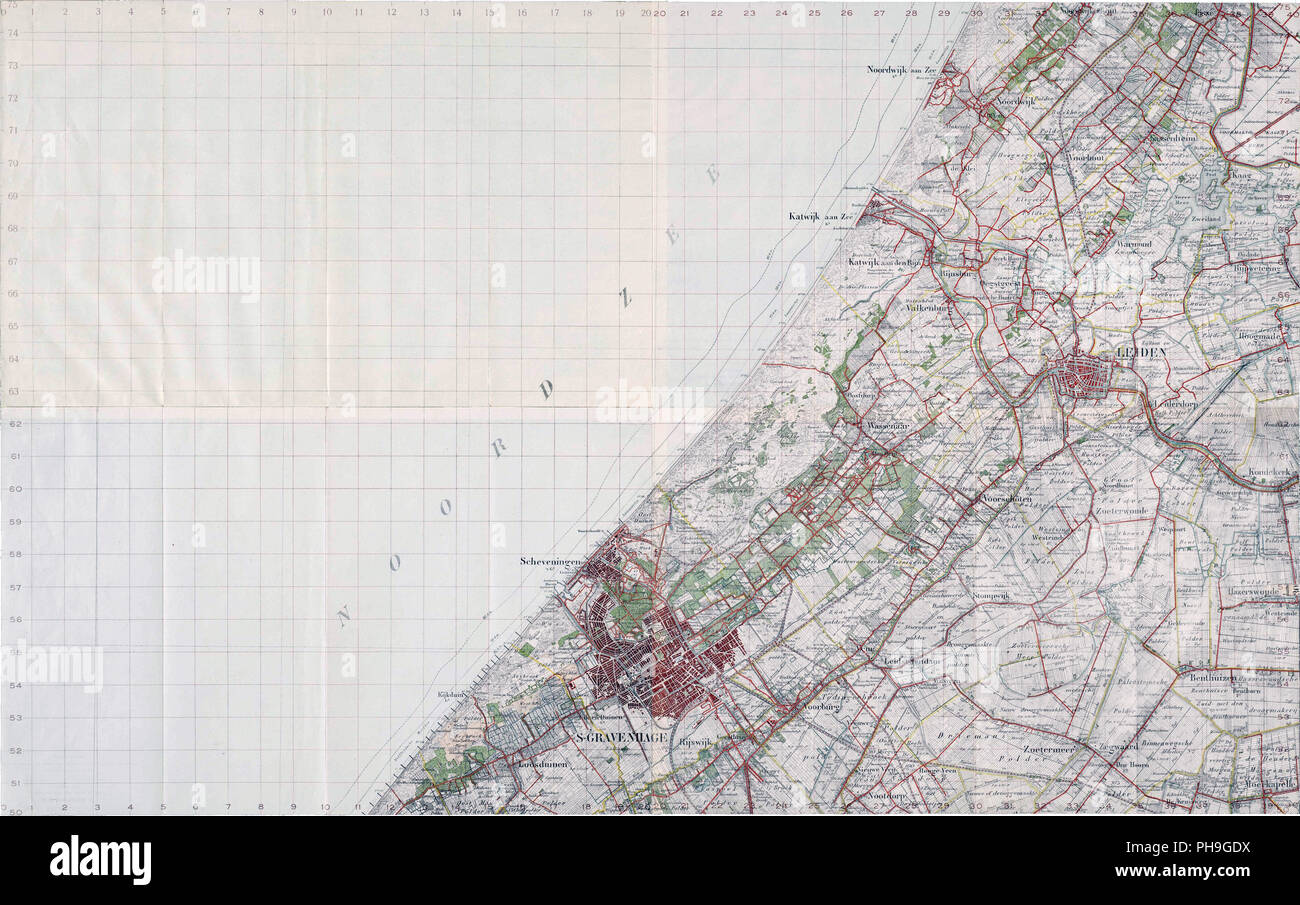 ca. 1914 - Military map of the Hague region, numbered I / m IV. This ...