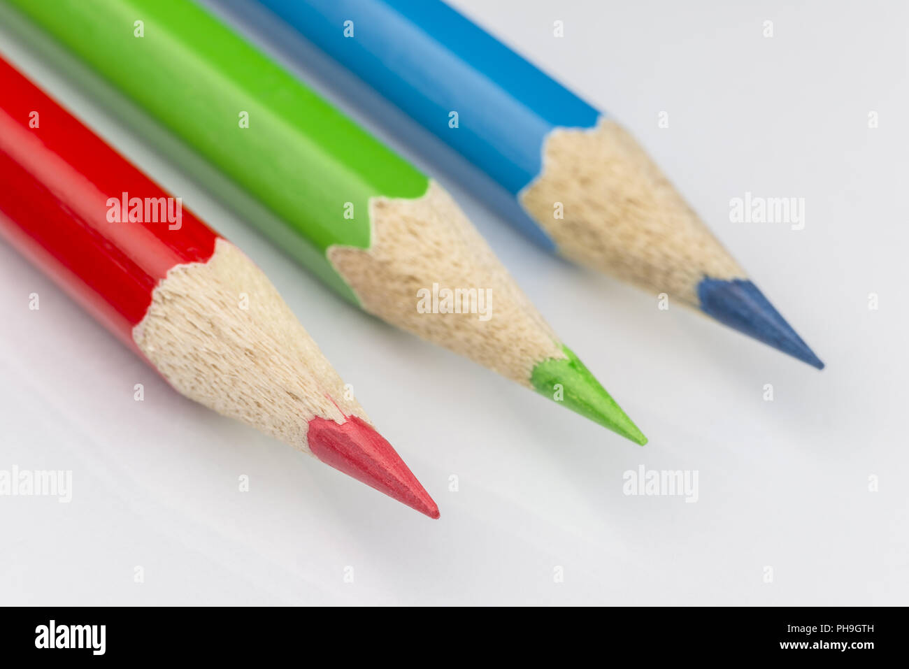 Conceptual visualization of RGB color pencils Stock Photo - Alamy