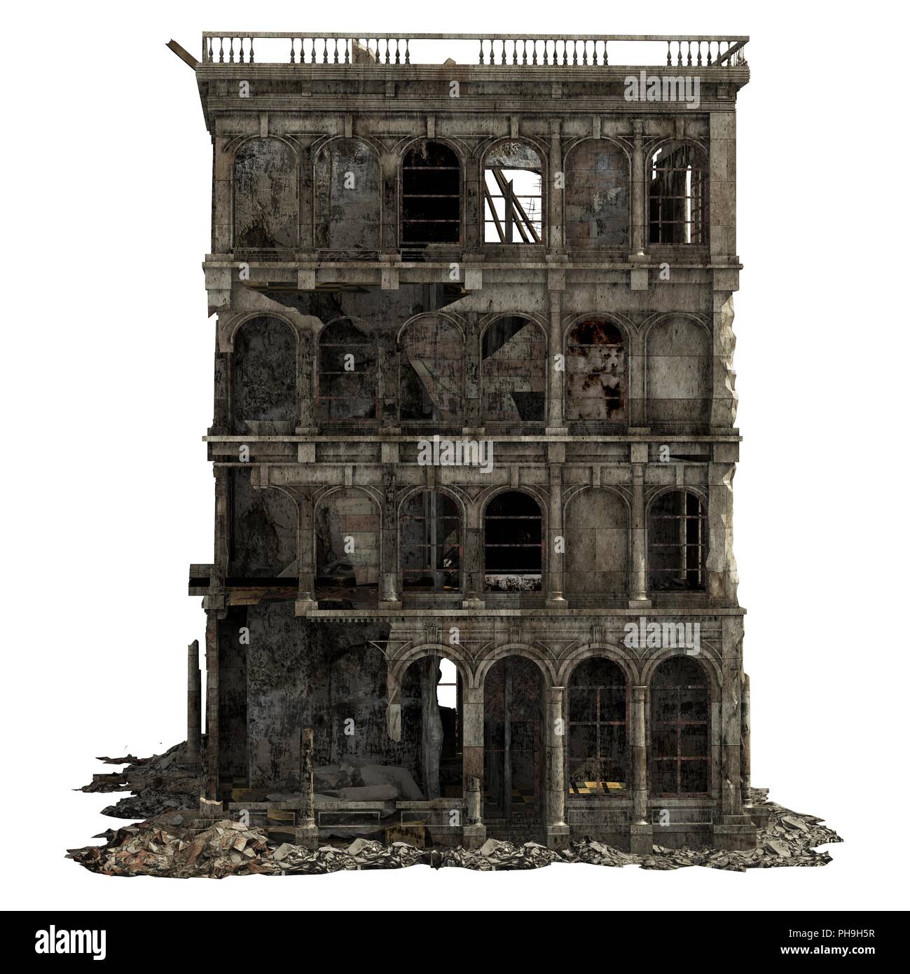 Destroyed building 3d hi-res stock photography and images - Alamy
