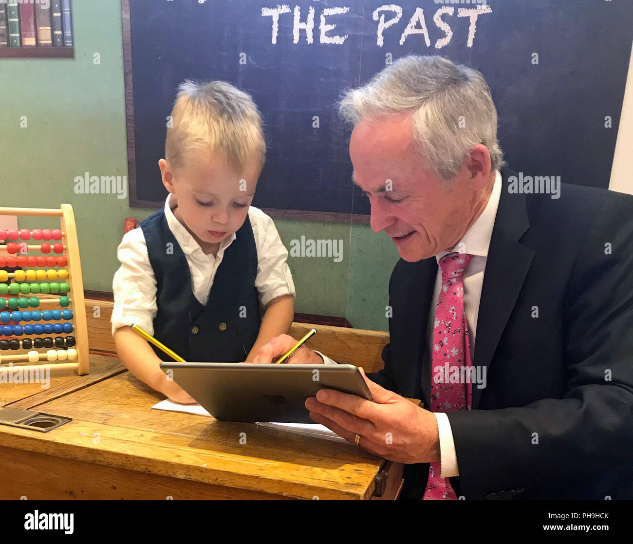 Three-year-old Tom Casserly-Naughton with Irish Minister for Education ...