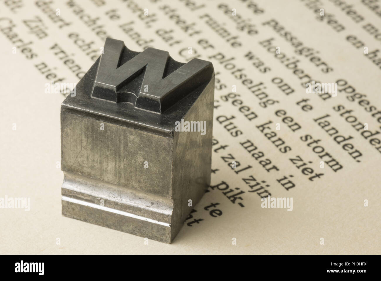 Old lead ink printing type on an old historical paper Stock Photo - Alamy
