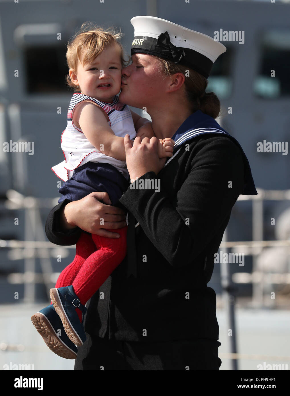 Able seaman Robyn Lockwood(19) with her niece Florence Slade(14months ...