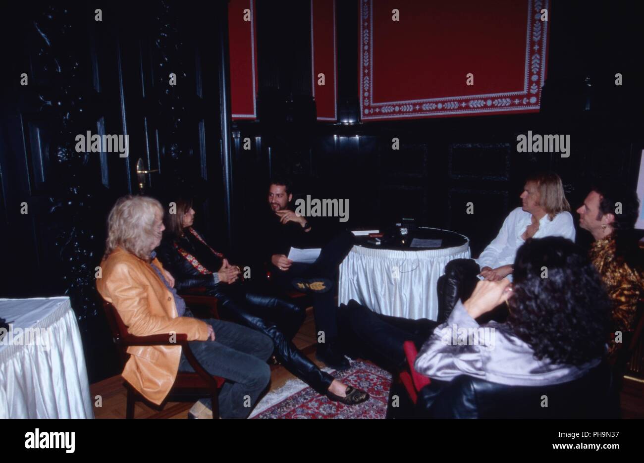 Steven Tyler, Sänger der amerikanischen Rockband "Aerosmith" vor einem ...