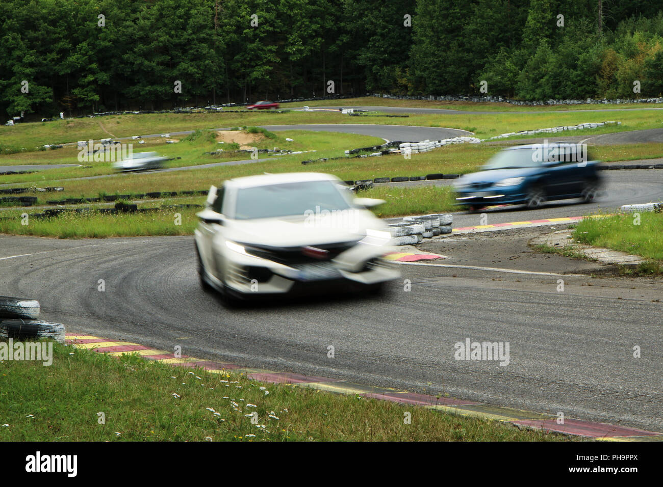 A picture from a small race track, where the free rides are performed ...