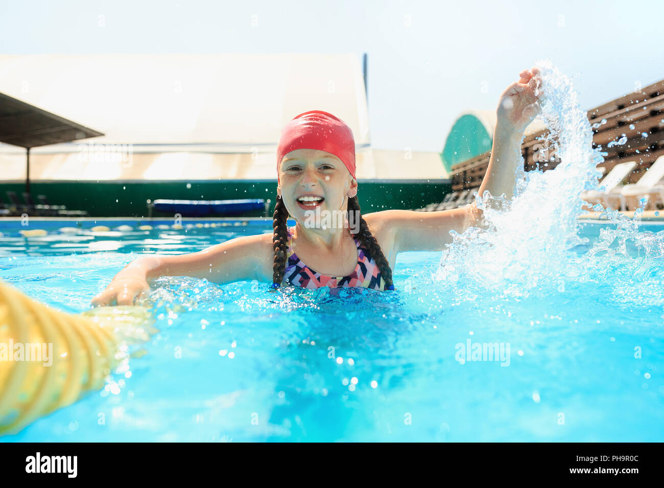 Cheerful wet teen girl hi-res stock photography and images - Alamy