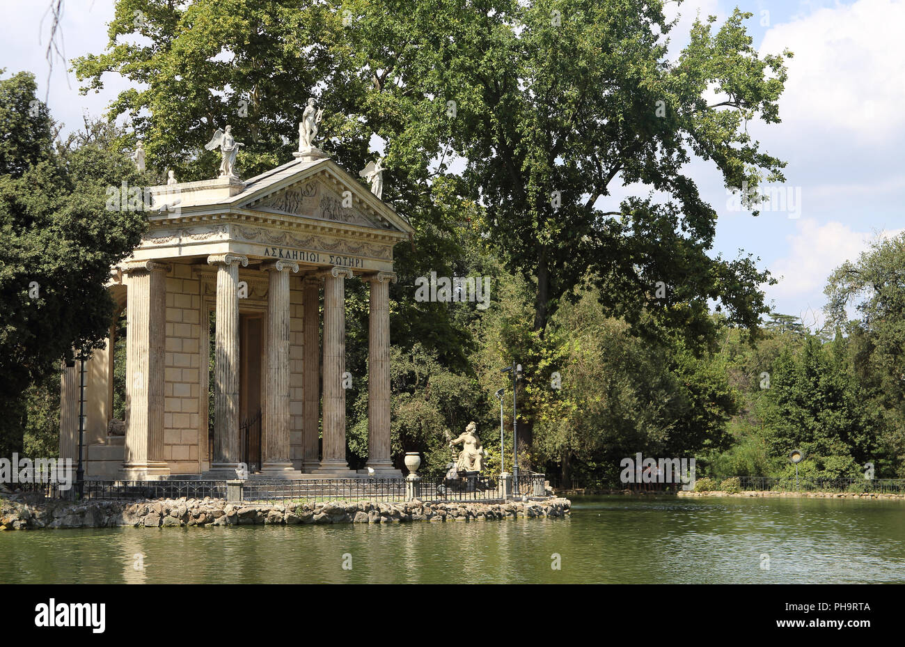 lake with a temple Stock Photo - Alamy