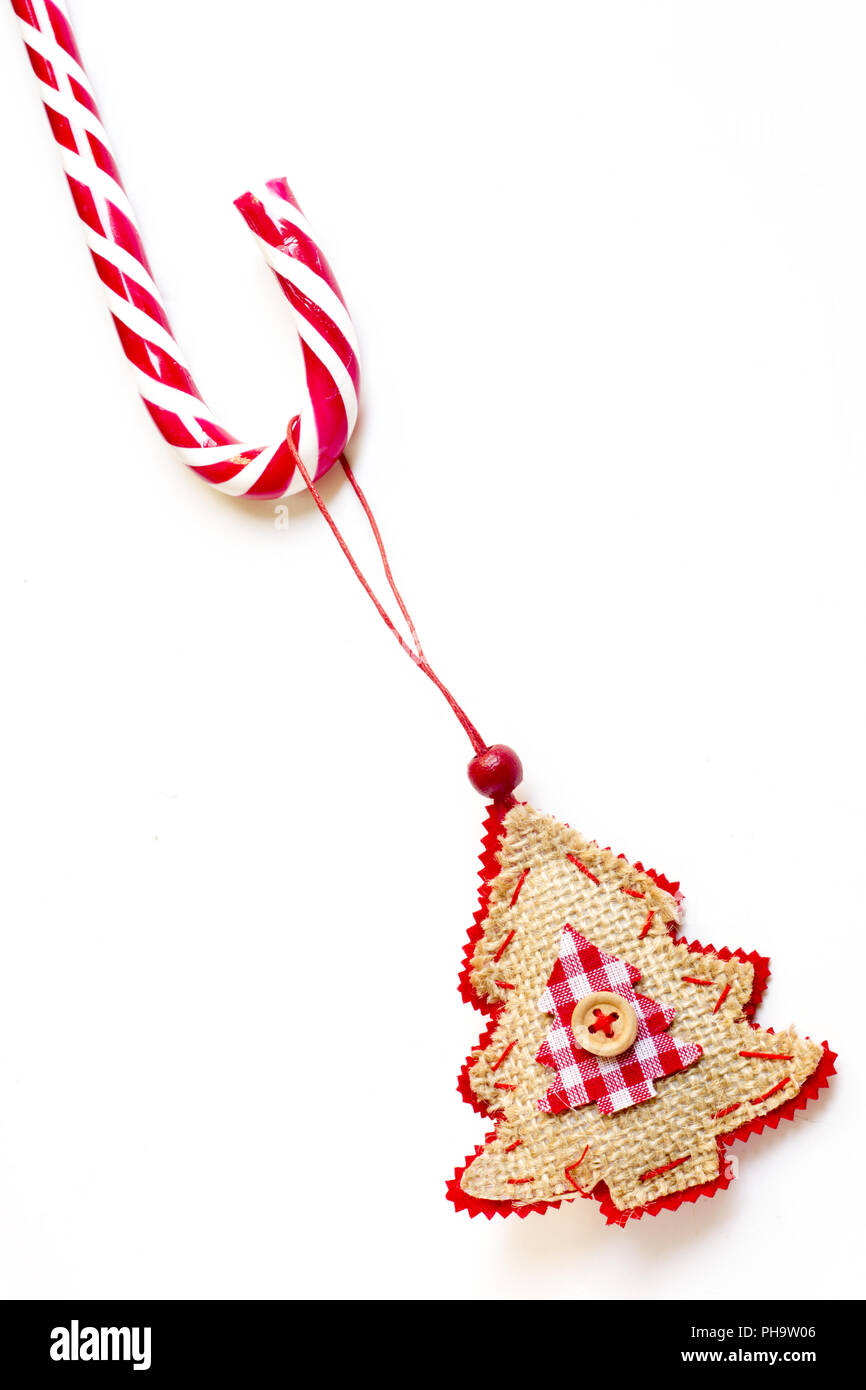 Christmas Decoration Sugar Cane and Tree Stock Photo - Alamy