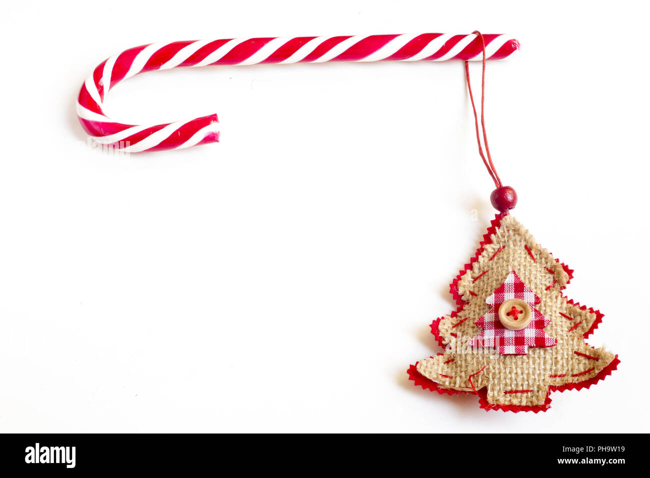 Christmas Decoration Sugar Cane and Tree Stock Photo - Alamy