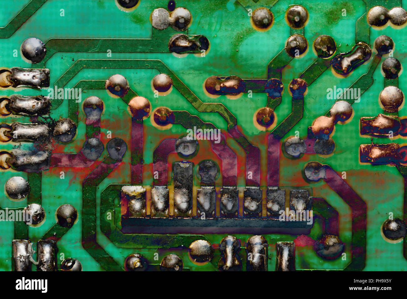 Circuit board, PCB, solder joints, electronics Stock Photo - Alamy