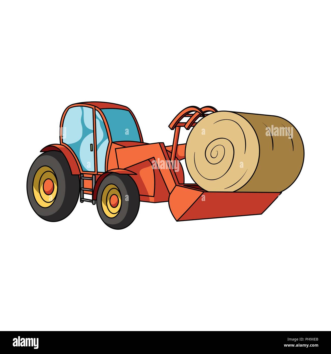 Round straw baler Stock Vector Images - Alamy