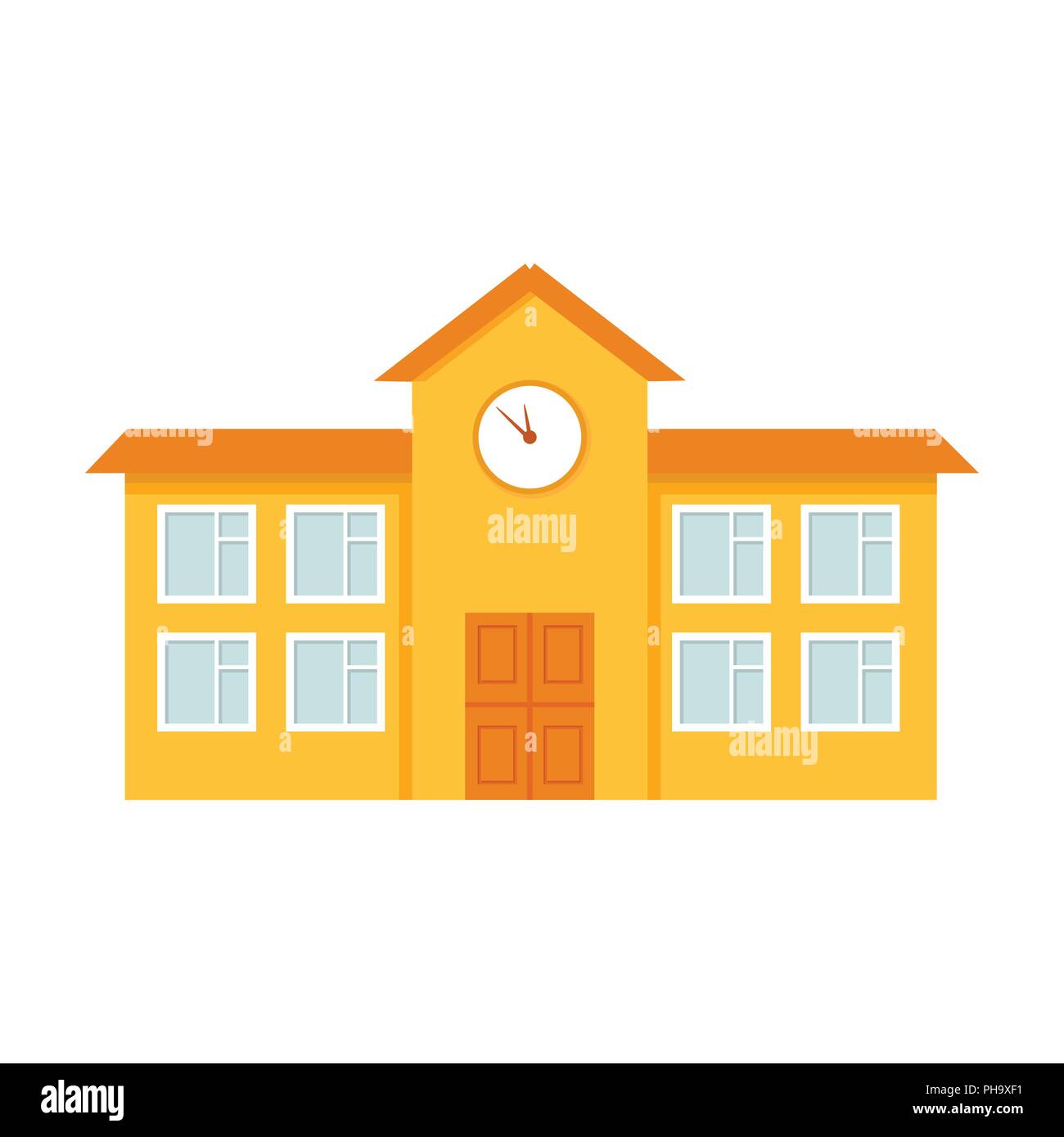 School icon cartoon. Single building icon from the big city ...