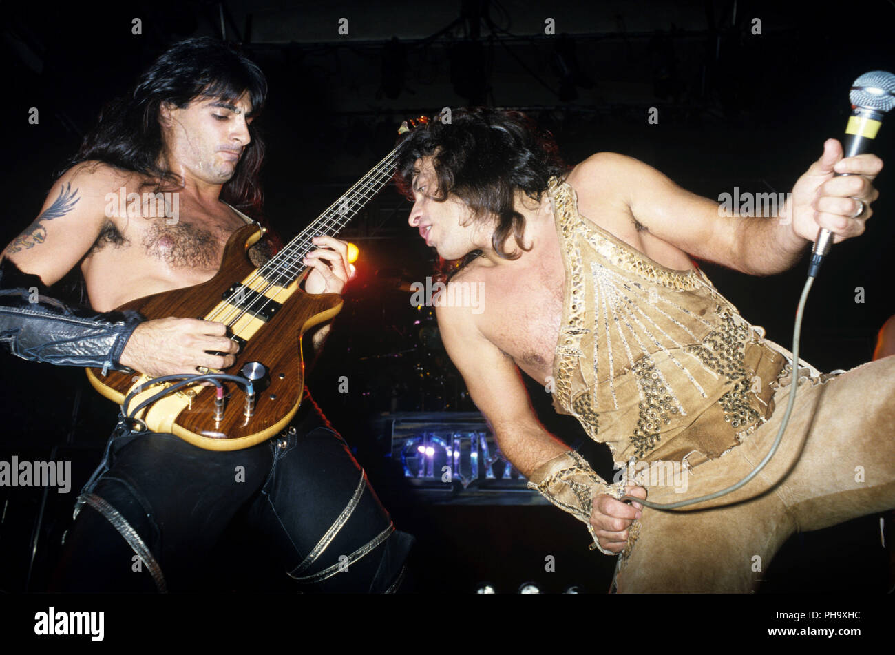 Manowar (v.l. Joey DeMaio, Eric Adams) on 01.10.1984 in München ...
